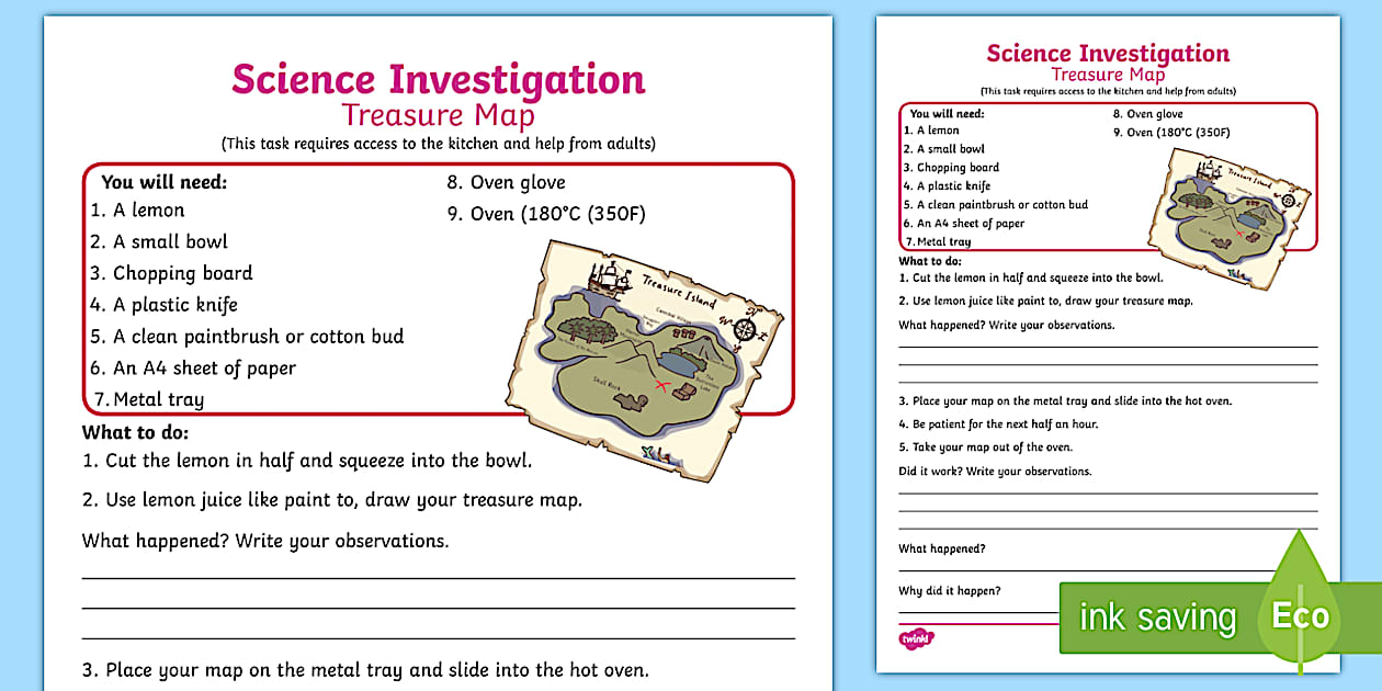 Treasure Map! Worksheet / Worksheet - NI (teacher made)