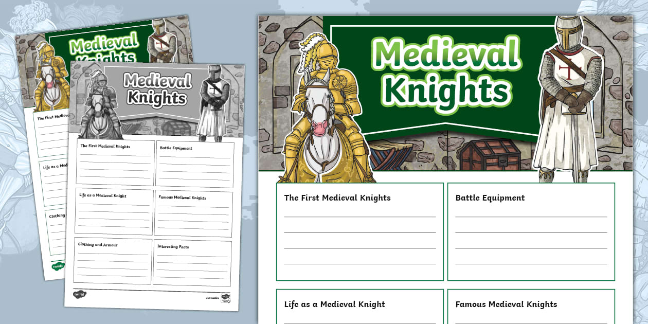 Medieval Knights Fact File Template (teacher made) - Twinkl