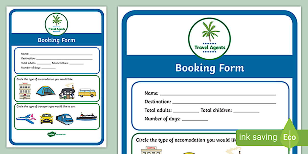 Travel Agents Booking Form (teacher made)
