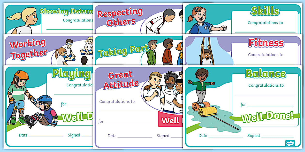 PE Certificates Pack - KS1 (teacher made) - Twinkl