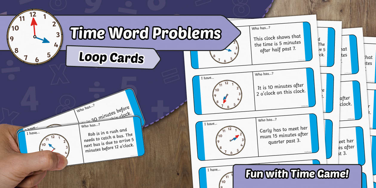 👉 Time Word Problems Loop Cards - KS1 - Twinkl
