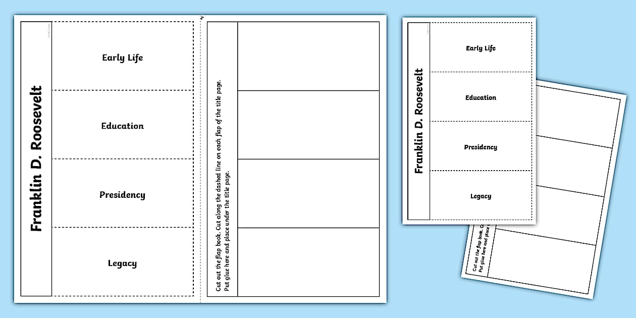 Franklin D. Roosevelt Flap Book for 3rd-5th Grade