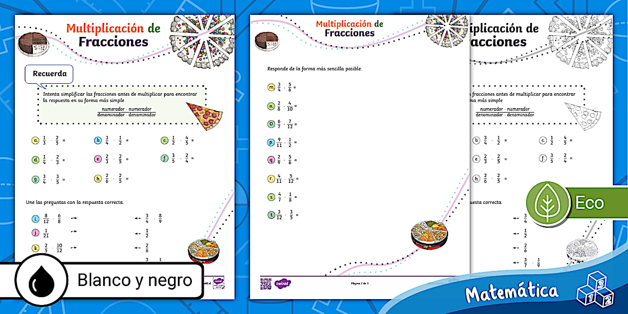 Guía de Trabajo: Multiplicación de Fracciones