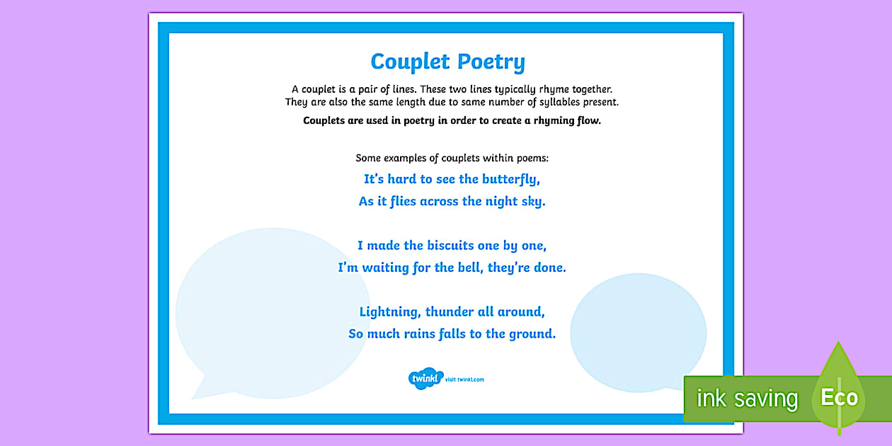Couplet Poetry A4 Display Poster-Australia (teacher made)