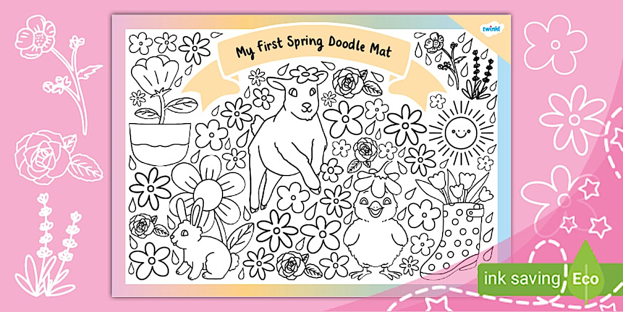 FREE! - Spring-Themed Doodle Mat (teacher made) - Twinkl