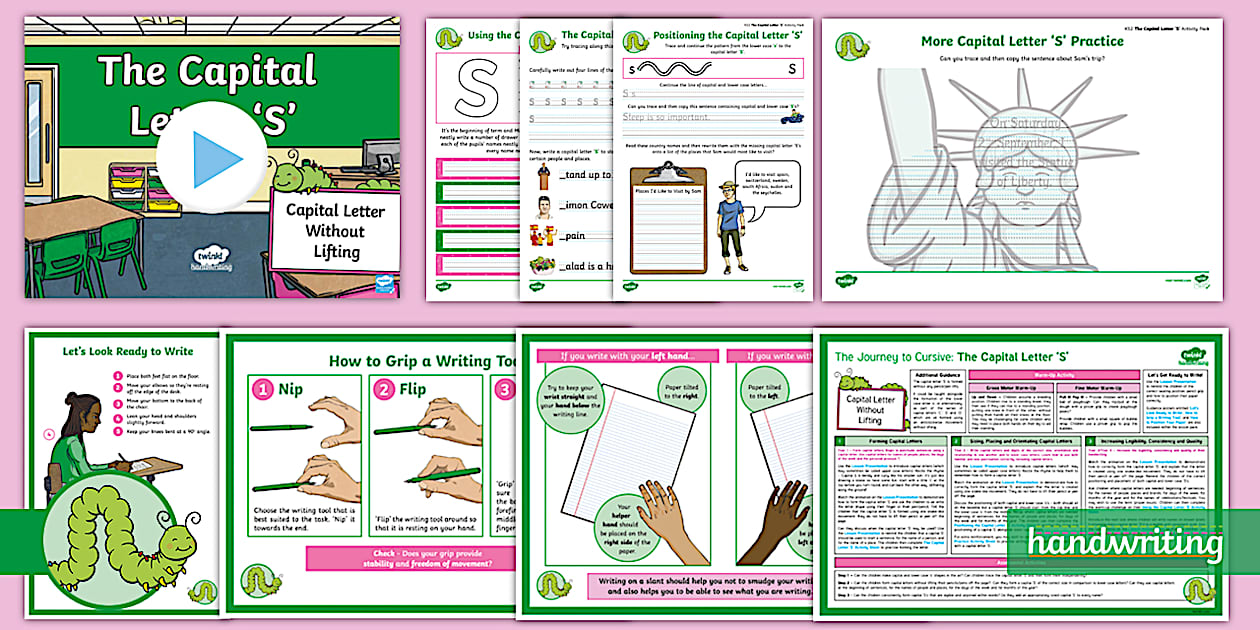Cursive Twinkl Handwriting: The Capital Letter 'S' KS2 Activity Pack