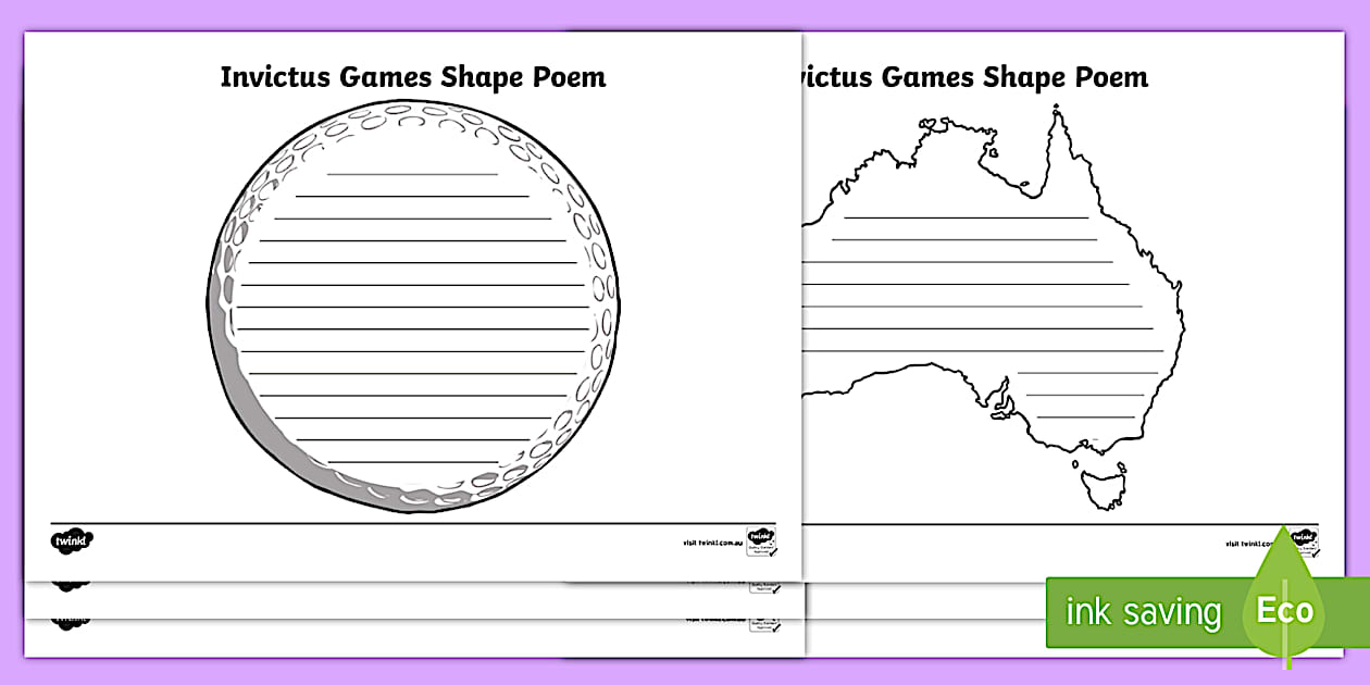 Invictus Games Shape Poetry (teacher made) - Twinkl