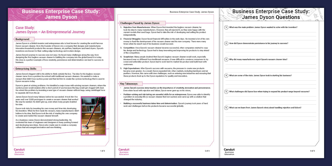 Business Enterprise Case Study: James Dyson (teacher made)