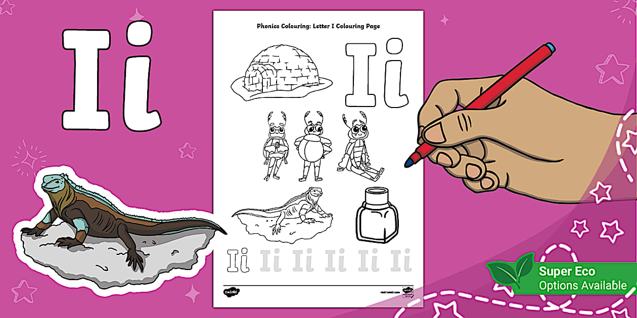 Phonics Colouring: Letter I Colouring Page