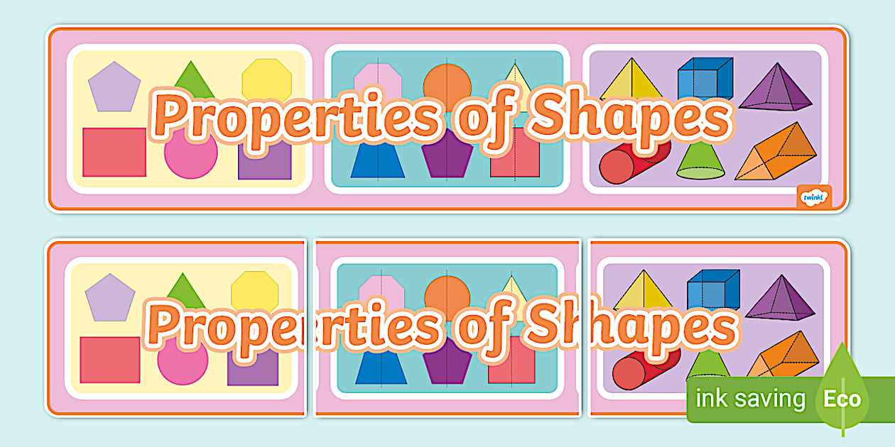 👉 Properties of Shape Display Banner - Twinkl - Maths - KS1