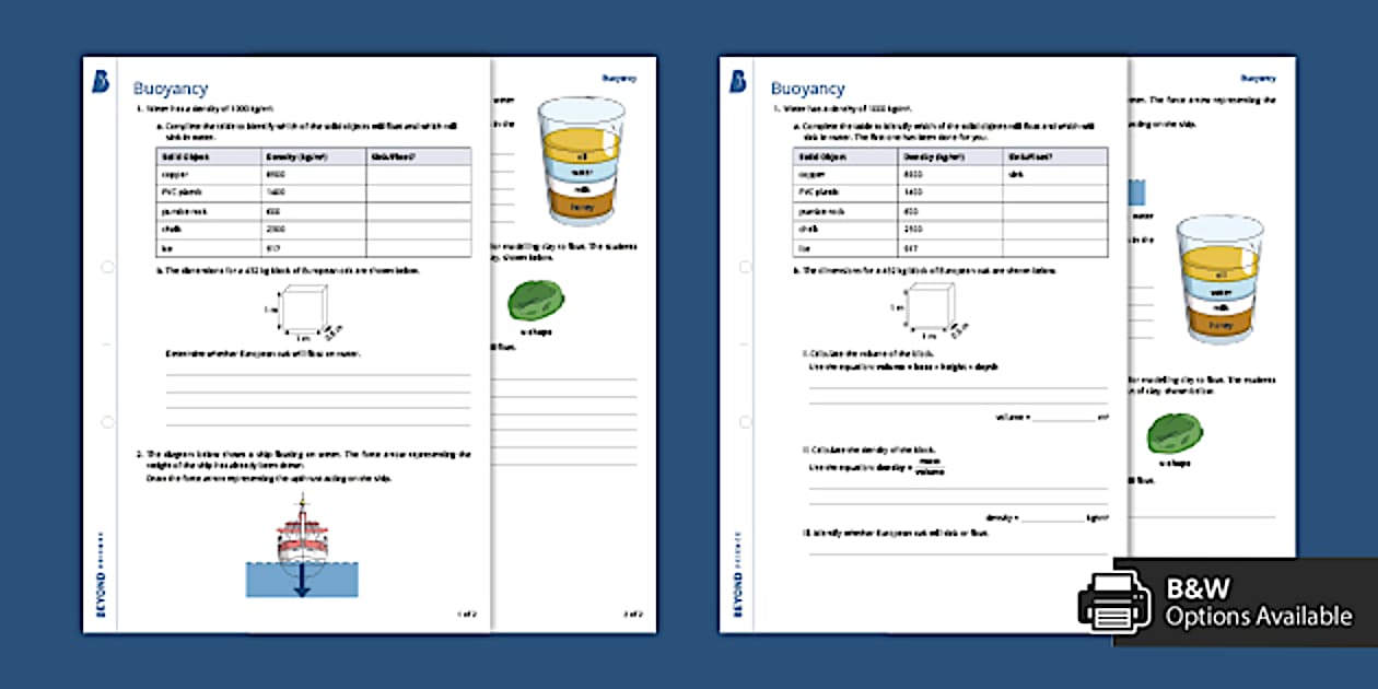 KS3 Floating and Sinking (teacher made) - Twinkl