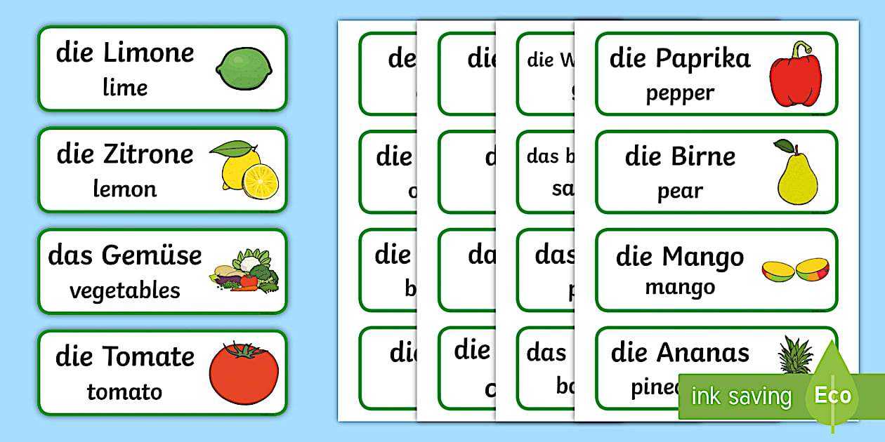 German Food Vocabulary Flashcards | Teaching Resources