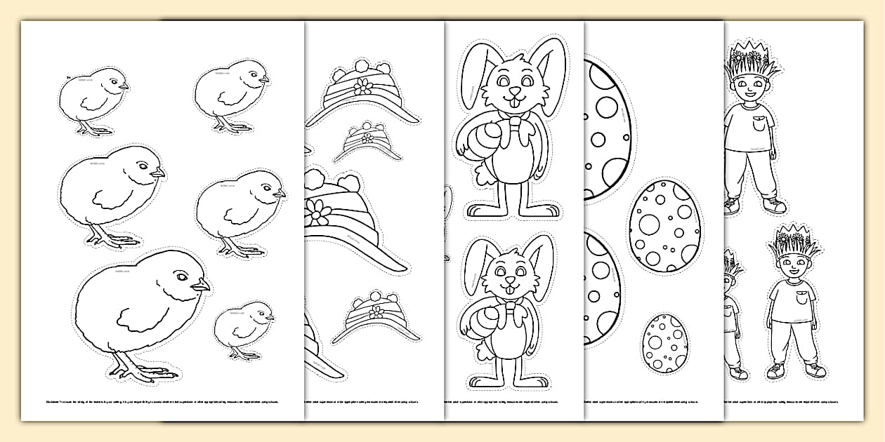 👉 Easter-Themed Size Ordering Objects Colouring Worksheets