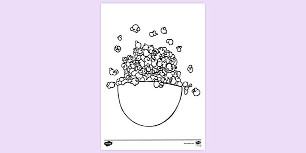 Popcorn Colouring Sheets | Colouring Pages - Twinkl