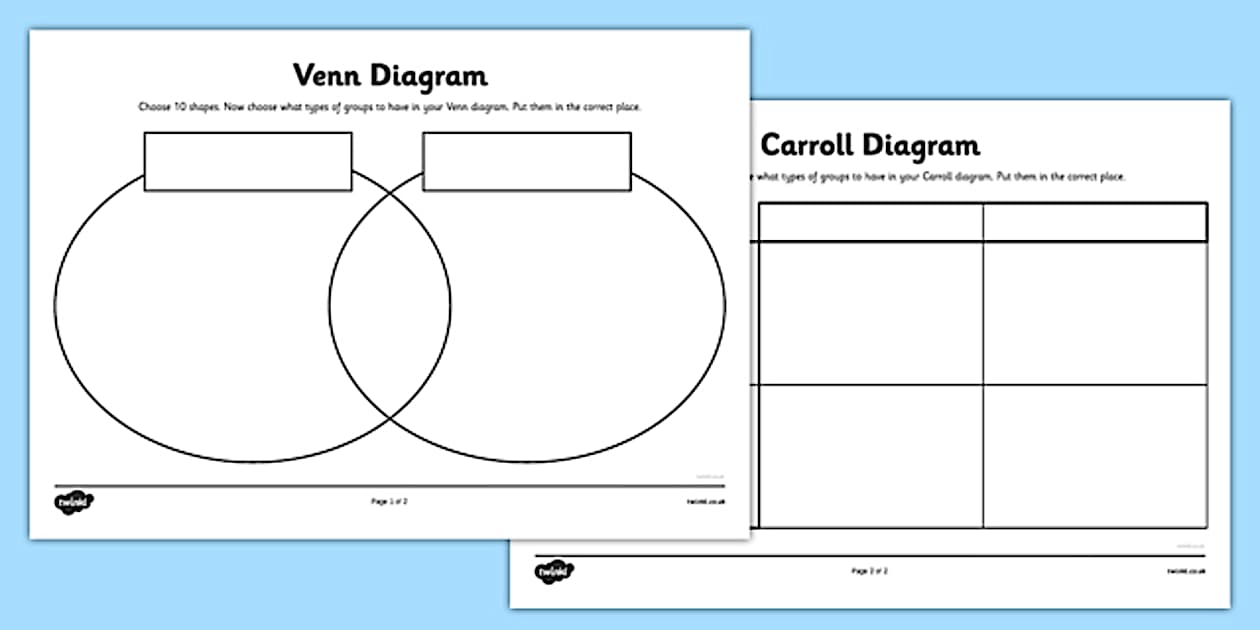 Carroll And Venn Diagram Template Printable Worksheets