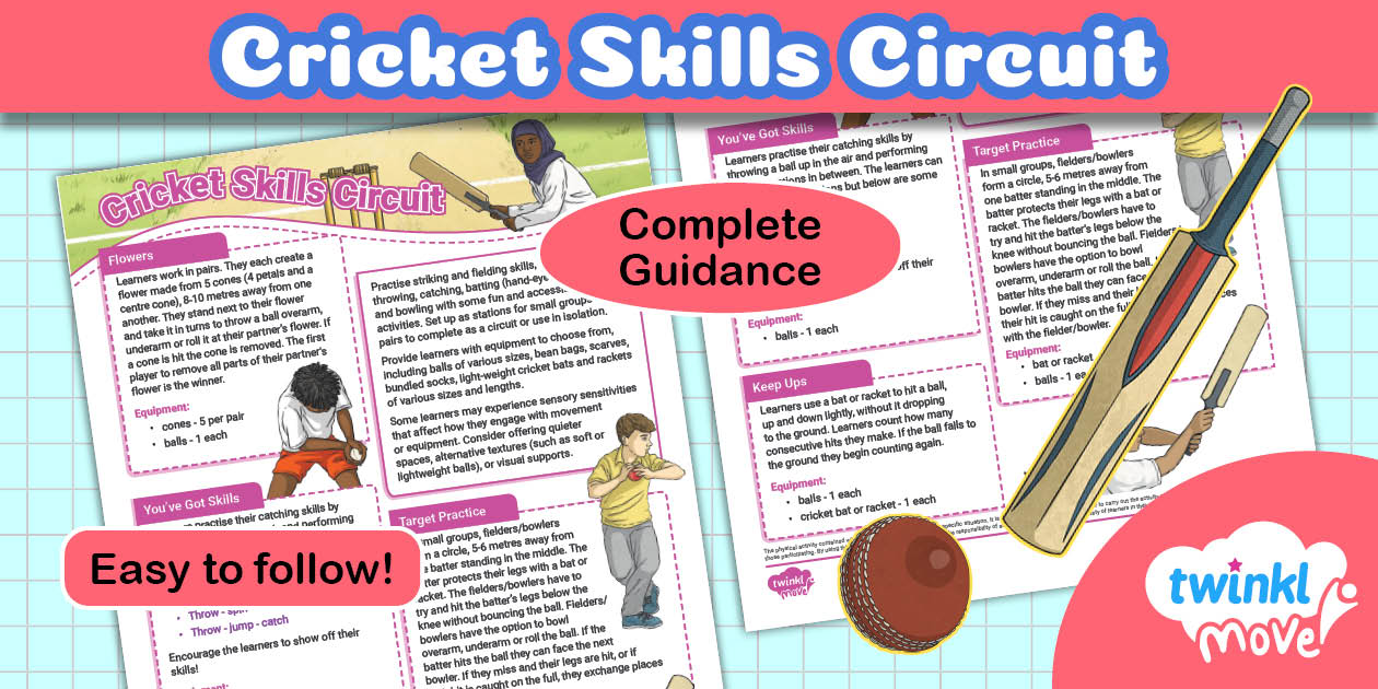 Cricket Skills Circuit Poster