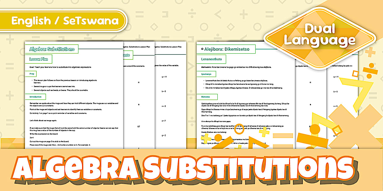 Grade 7 Maths - Term 1 - Algebra – Substitutions – Lesson Plan