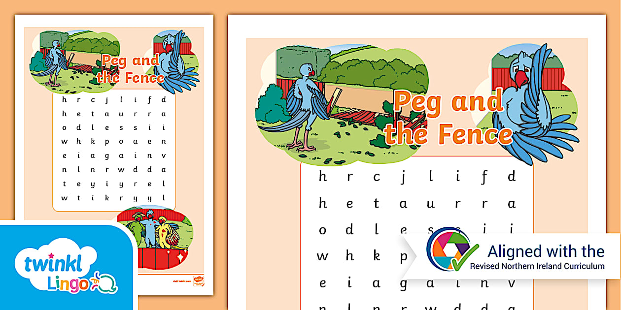 Peg and the Fence Phase 2 'e' Word Search