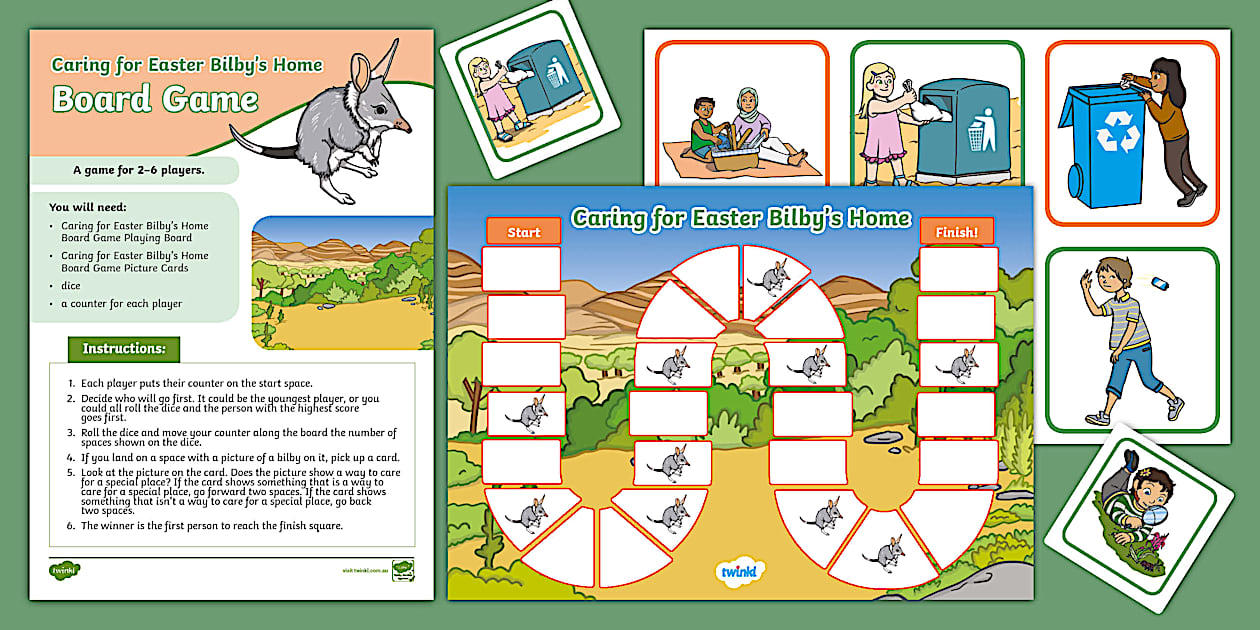 Caring for Easter Bilby's Home Board Game (teacher made)