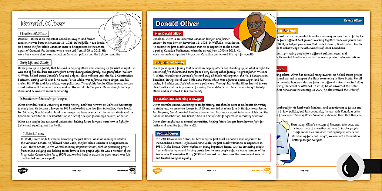 Donald H. Oliver Interesting Facts I Fact File Resource