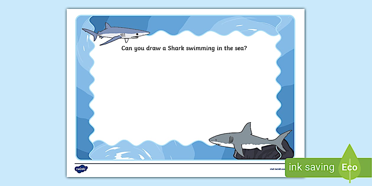 Shark Drawing Prompt Activity (teacher made) - Twinkl