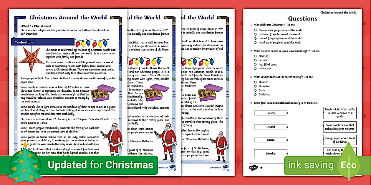 Christmas Around the World Reading Comprehension | PDF