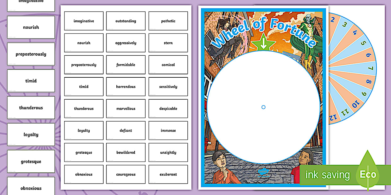 WOW Word Wheel of Fortune Spinning Wheel Activity Pack