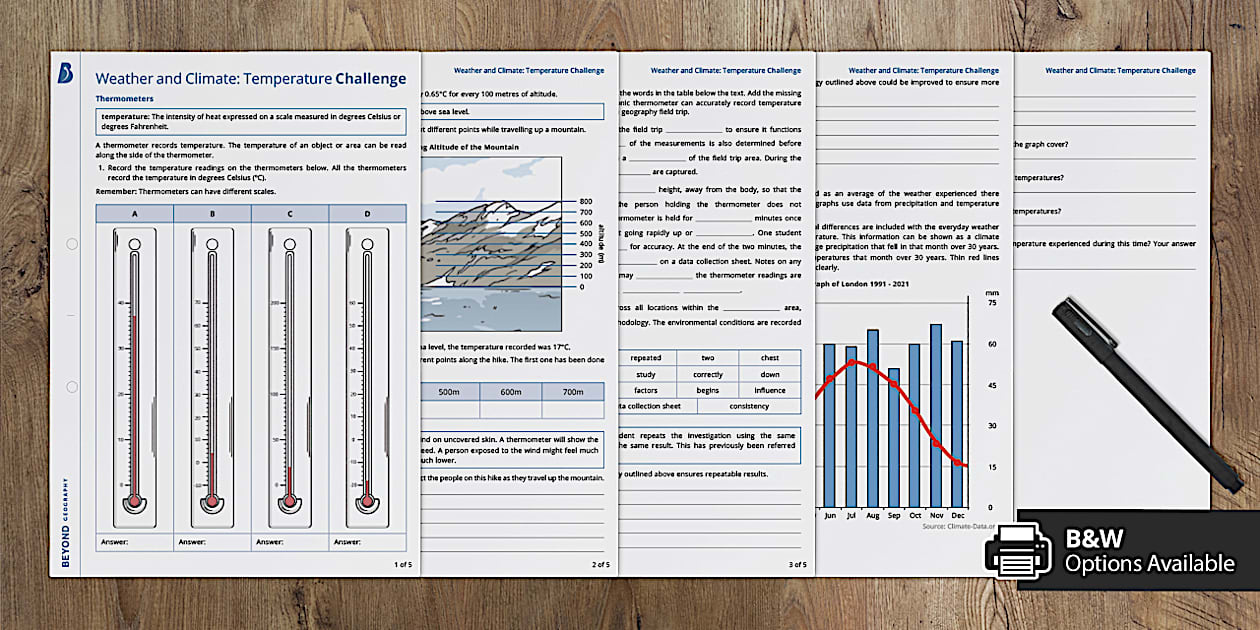 Weather and Climate: Temperature Challenge (teacher made)