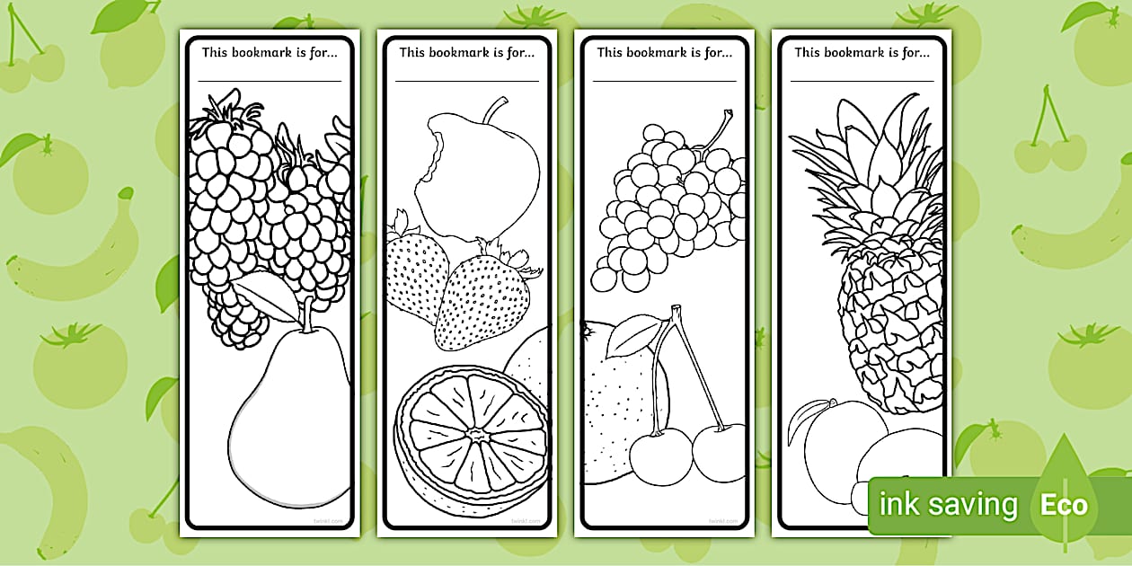 Fruit Bookmarks to Colour (Teacher-Made) - Twinkl