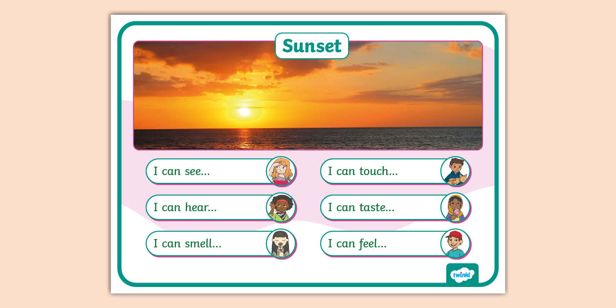 Sunset Senses Display Poster - Twinkl English (teacher made)