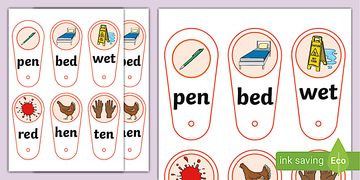 CVC Word Fans (E) (teacher made) - Twinkl