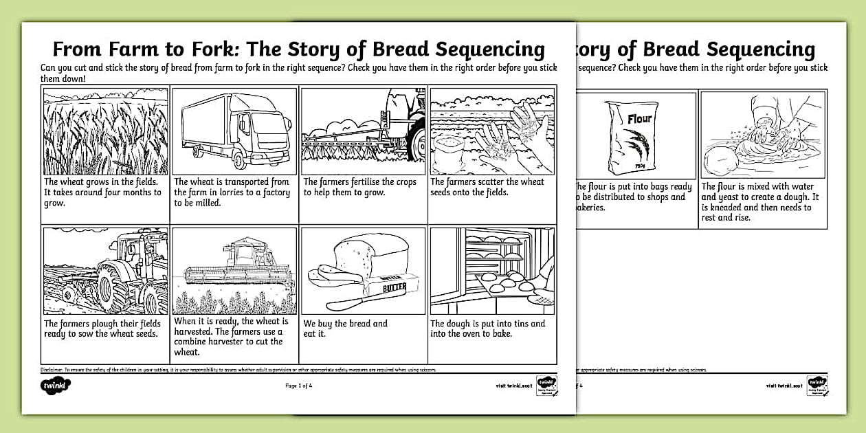 From Farm to Fork: The Story of Bread Sequencing Activity Sheet
