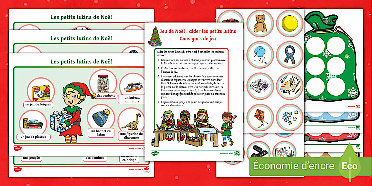 Jeu de tri des lutins du Père Noël - Twinkl