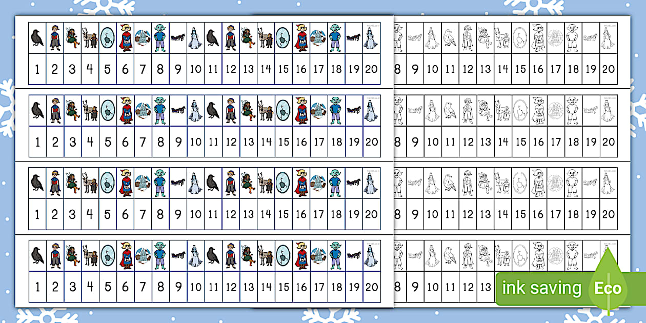 The Snow Queen Story Number Chart 0 - 20 (teacher made)