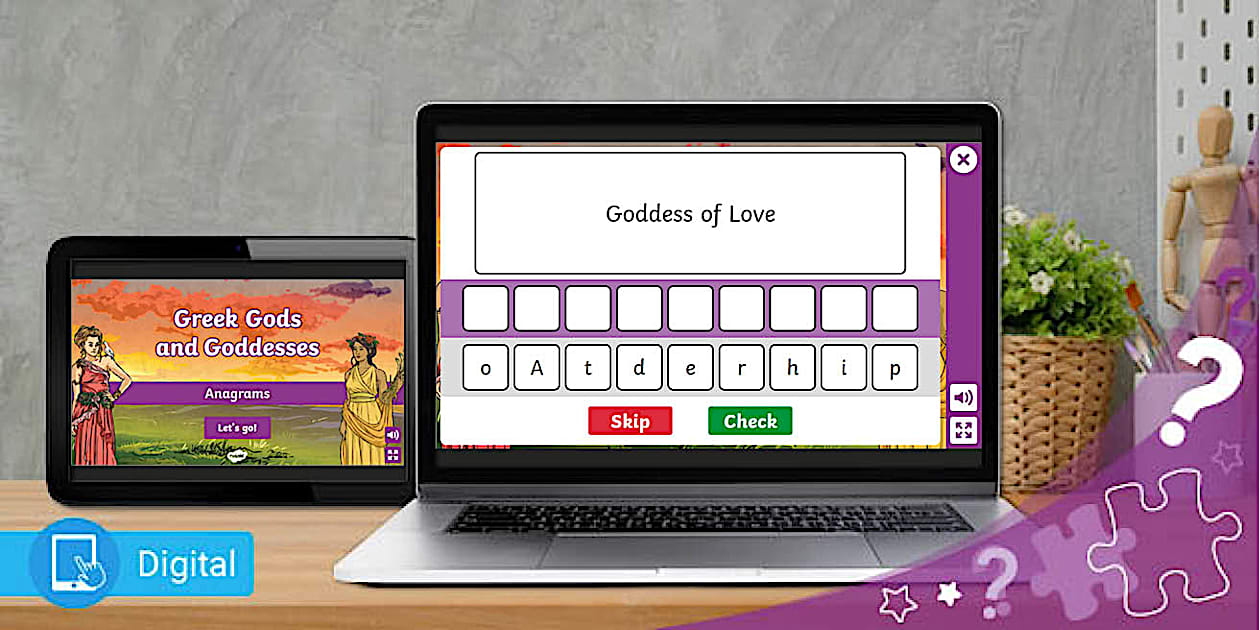 Greek Gods and Goddesses Anagram Game | Twinkl Go! - Twinkl
