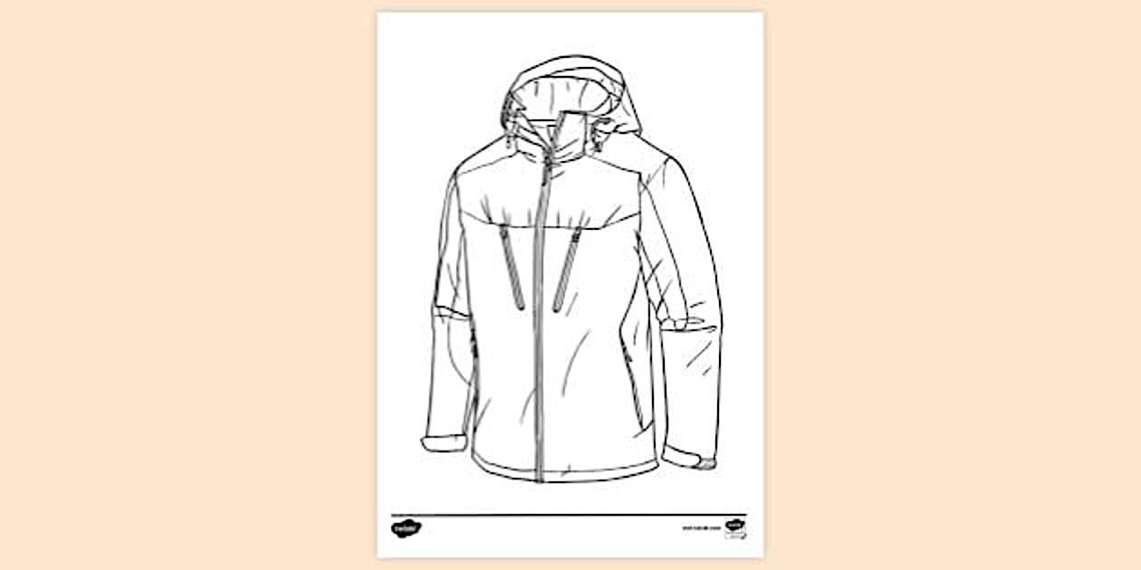 Ski Jacket Colouring Sheet (teacher made) - Twinkl