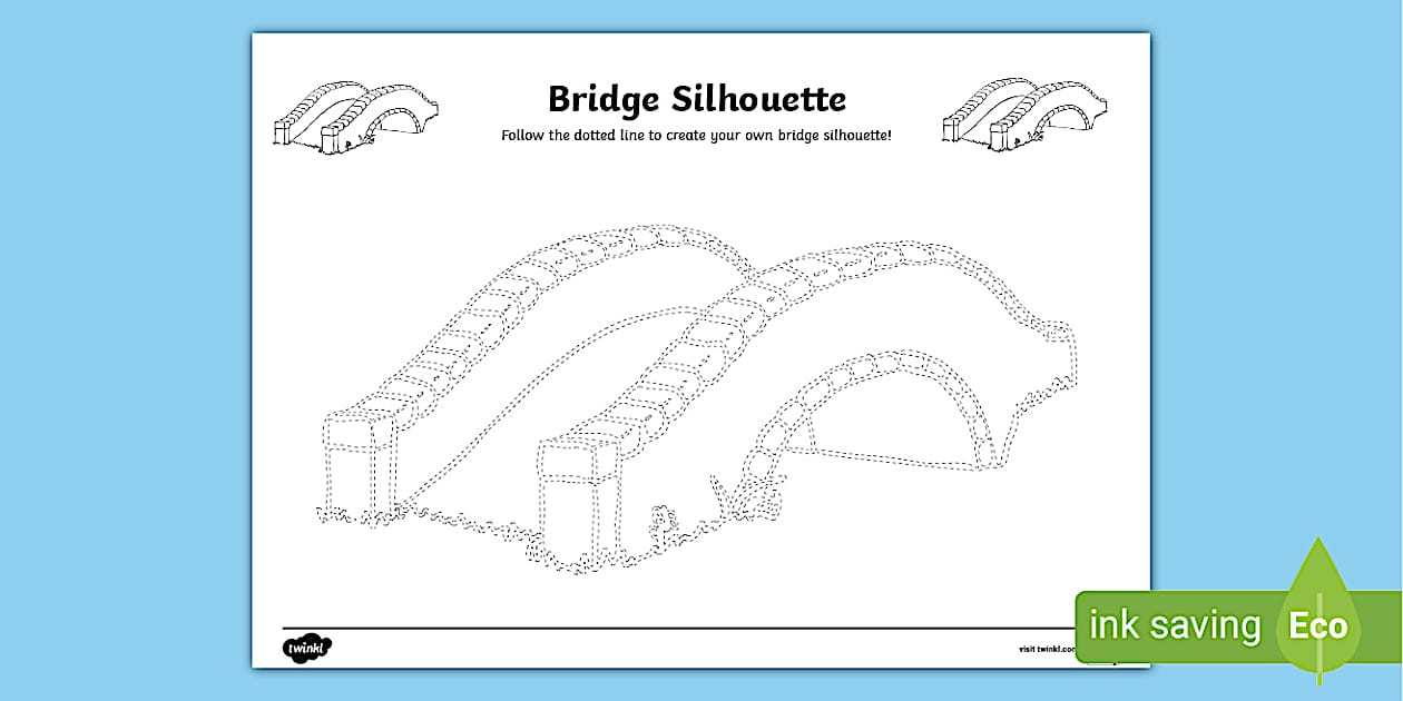 Bridge Silhouette Drawing Activity (teacher made) - Twinkl