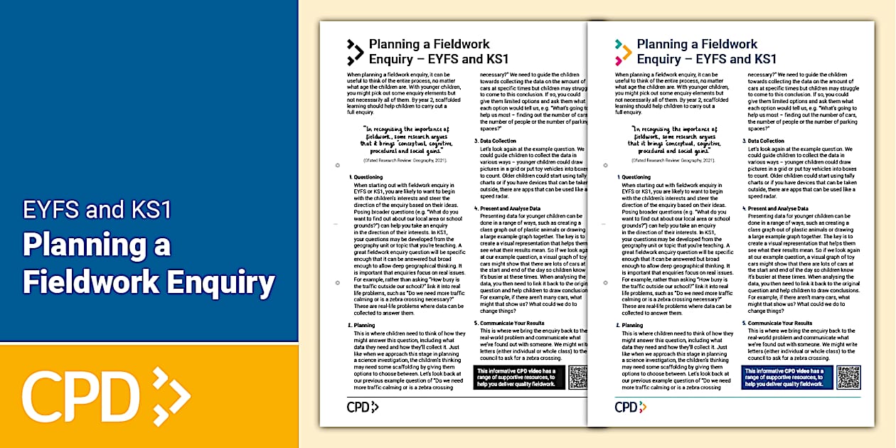 Planning fieldwork enquiry EYFS/KS1: CPD (teacher made)