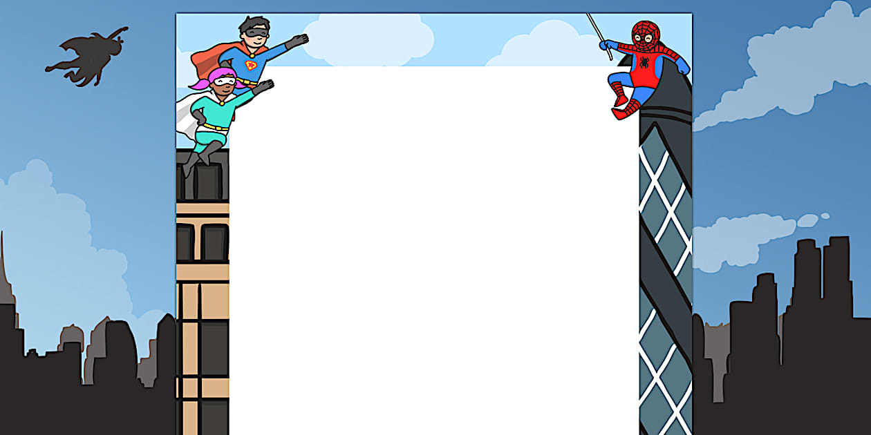 Editable Superheroes Decorative Page Border (teacher made)