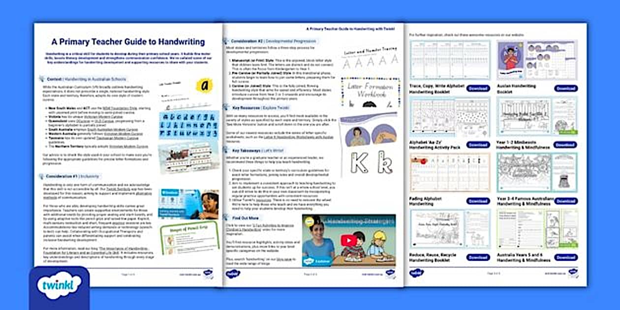 A Primary Teacher Guide to Handwriting (teacher made)