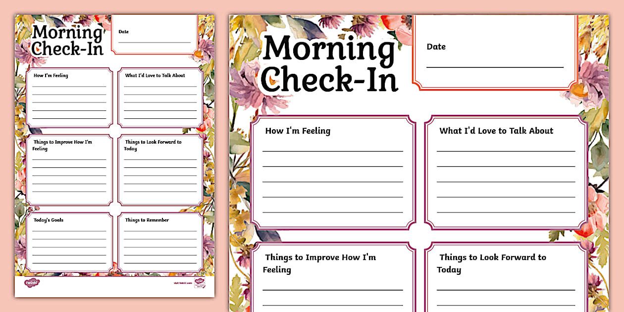 Wildflower Botanical Themed Morning Check-In Activity