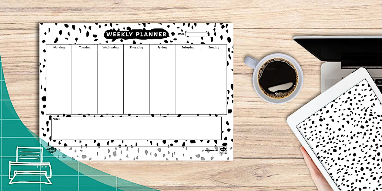 Dalmatian Dots Weekly Planner | Twinkl Busy Bees - Twinkl