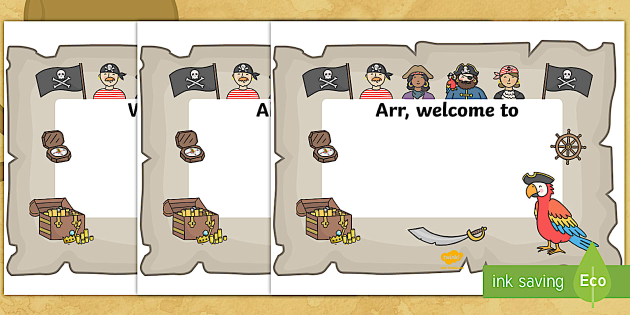 Editable Pirate Welcome Signs (teacher made) - Twinkl