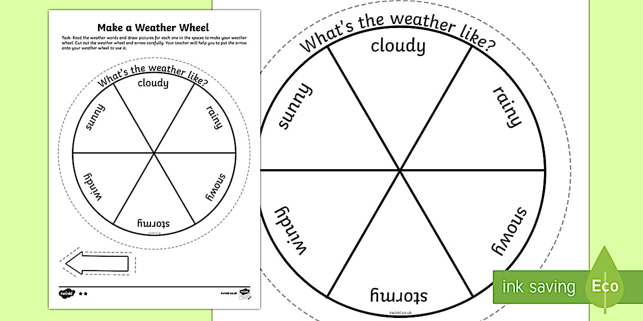 Editable Make a Weather Wheel Worksheet (teacher made)