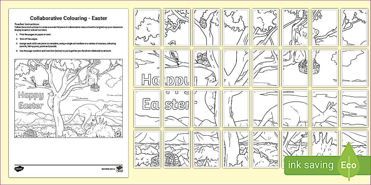 Australian Easter Collaborative Colouring