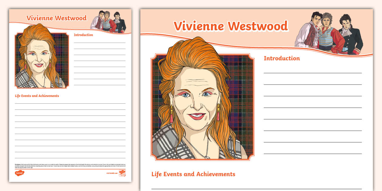 Vivienne Westwood Biography Template (Teacher-Made) - Twinkl
