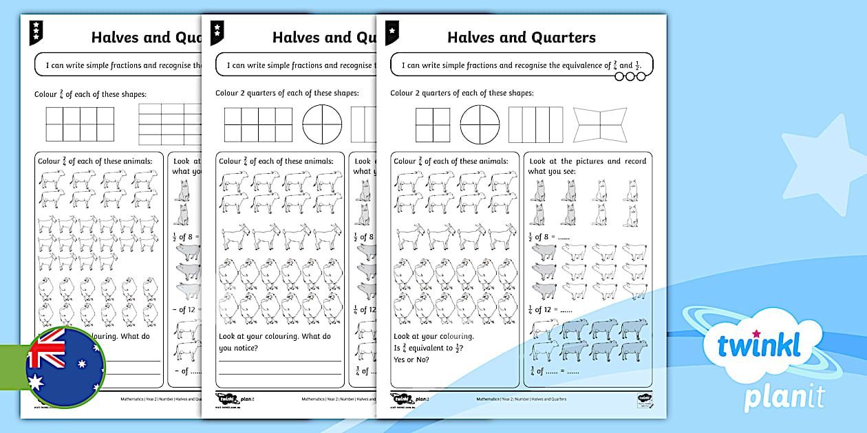 Year 2 Fractions Home Learning Worksheets | Primary - Twinkl