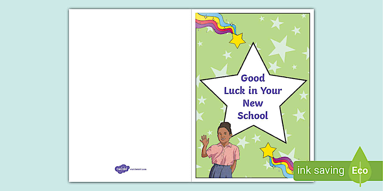 Good Luck in Your New School Greeting Card | Twinkl Cards