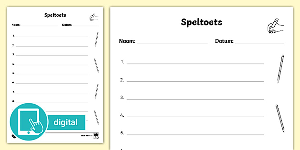Speltoets Digitale Templaat (teacher made) - Twinkl