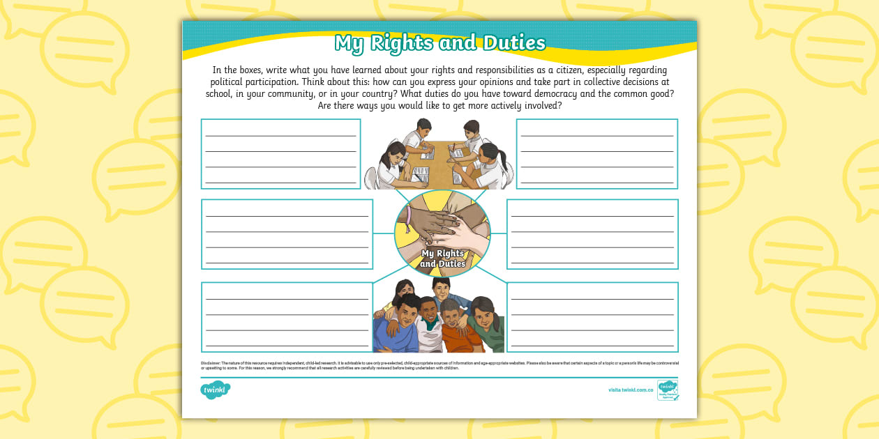 Mind Map: My Rights and Duties - Twinkl Colombia - Twinkl